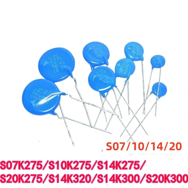 Варисторы через отверстие S07K275 S10K275 S14K275 S20K275 S14K320 S14K300 7/10/14/20 S07K275 10PCS