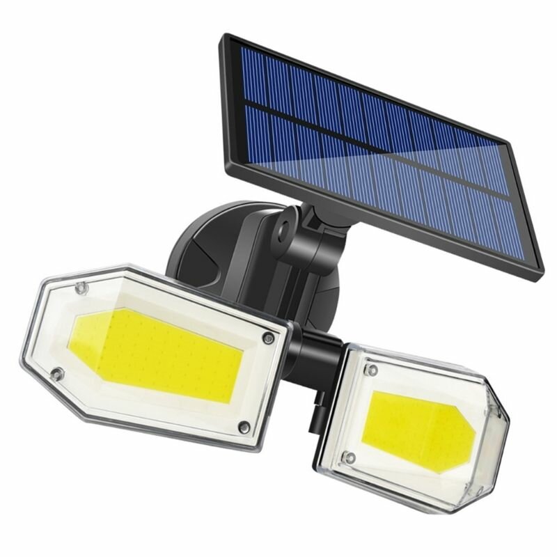 Солнечный настенный светильник, индукционная двуглавая лампа для человеческого тела, 130 COB