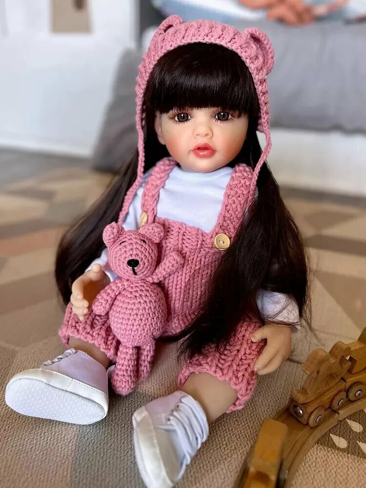 Кукла reborn реалистичная девочка 57 см пупс силиконовый