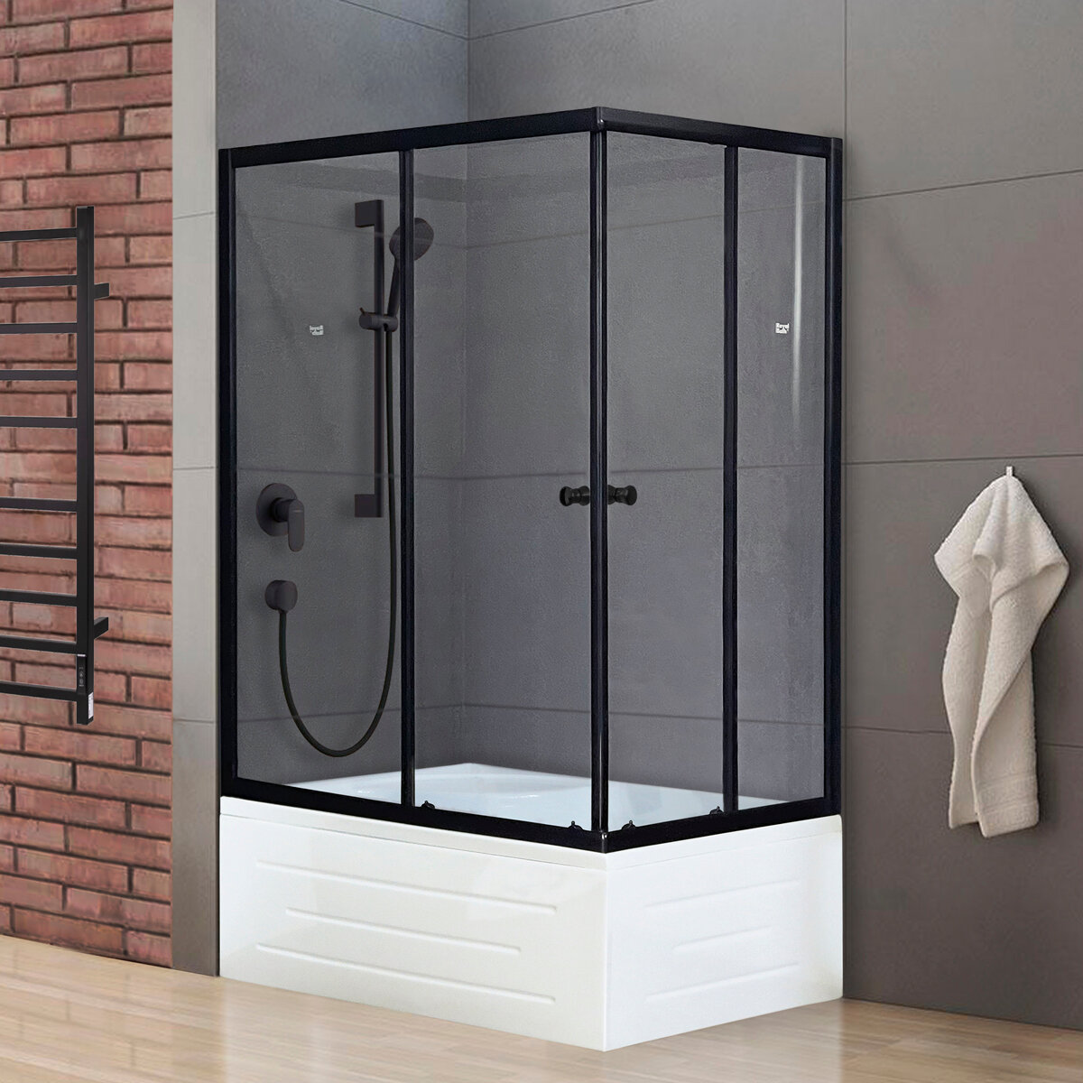 Душевой уголок Royal Bath 8120BP-T-BL L 120х80 прозрачное с поддоном
