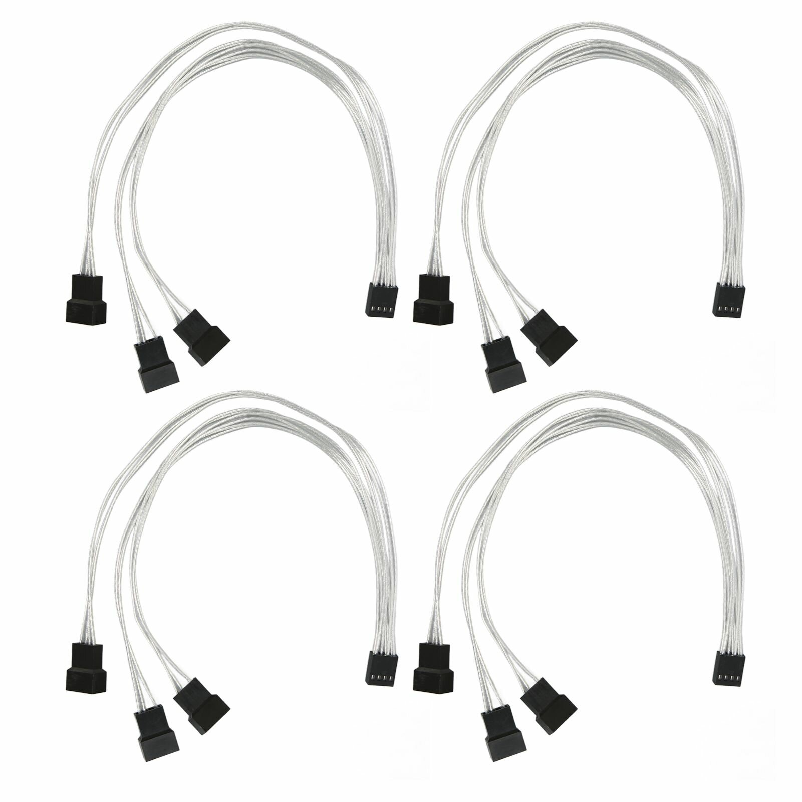 4шт PWM 4pin удлинитель 1-3 медь+серебро