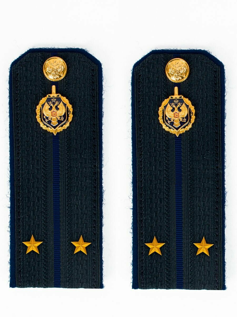Погоны ФСБ на куртку цвет синий картон, звание Лейтенант