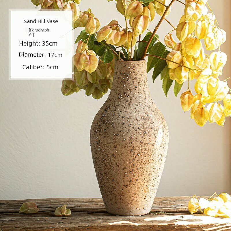 Керамическая ваза в стиле ваби-саби, деревенская глиняная банка, винтажный состаренный декор, новое украшение в