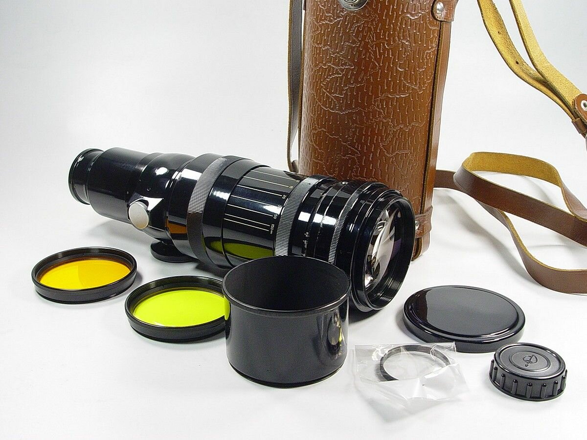 Теле объектив Таир-3 4.5/300 М42. Зомз, Grand Prix Brussels 1958. Футляр, коробка. Редкий комплект.