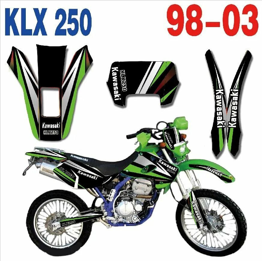 Наклейка на обтекатель мотоцикла графический фон наклейки, для for Kawasaki KLX250 1998 1999 2000 2001 2002 2003 KLX-250 KLX 250