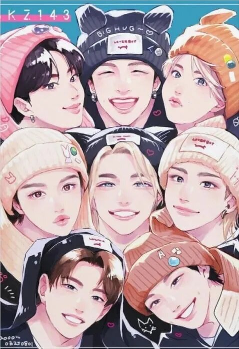 Алмазная Картина "K-pop Группа - Stray Kids" 30х40 См Алмазная Вышивка / Картина Стразами Подарков