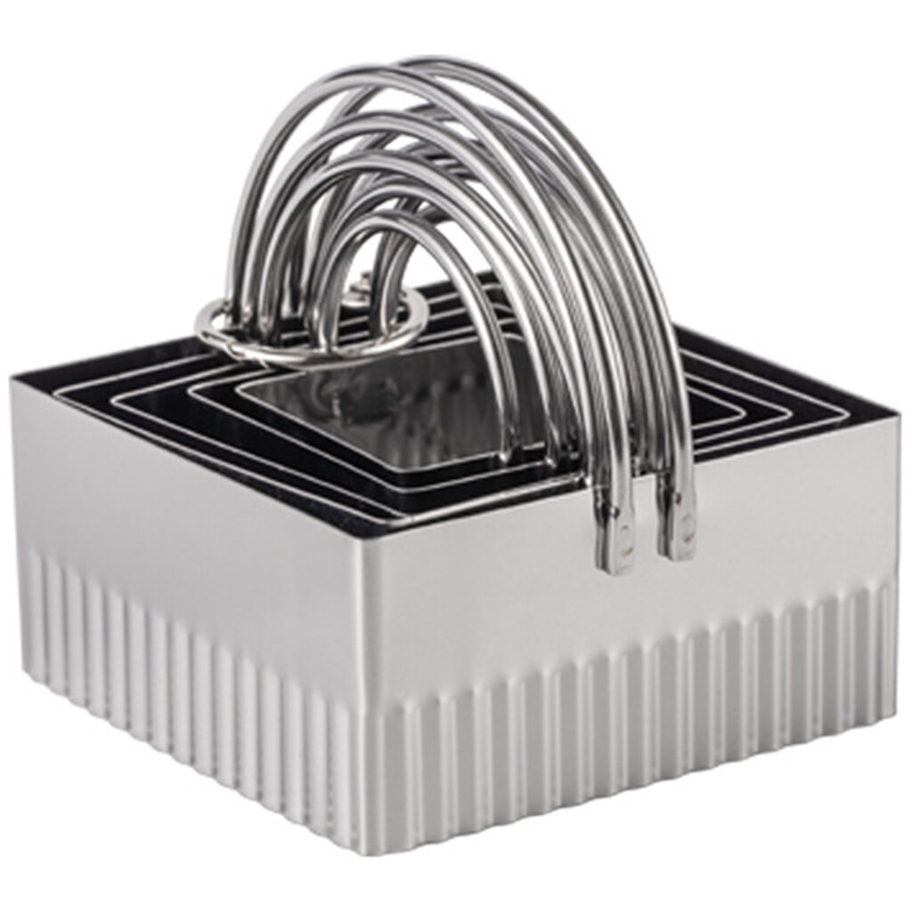 Набор из 5 предметов, кольцо для мусса из нержавеющей стали с кольцевой пряжкой, форма для печенья-квадратное кружево