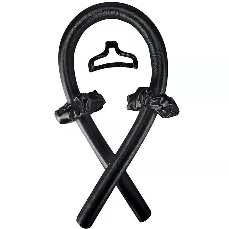 Универсальный женский и девочек шелковая лента для завивки волос для красивых волнистых волос без тепла черный набор 4 шт(1 завивка