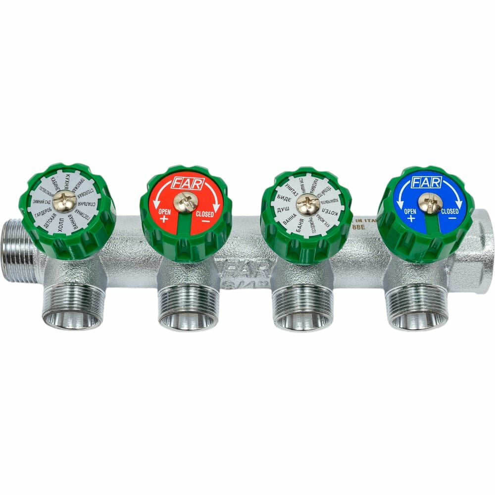 Регулируемый коллектор с 4 отводами FAR 3/4" М24х19 FK 3856 C34
