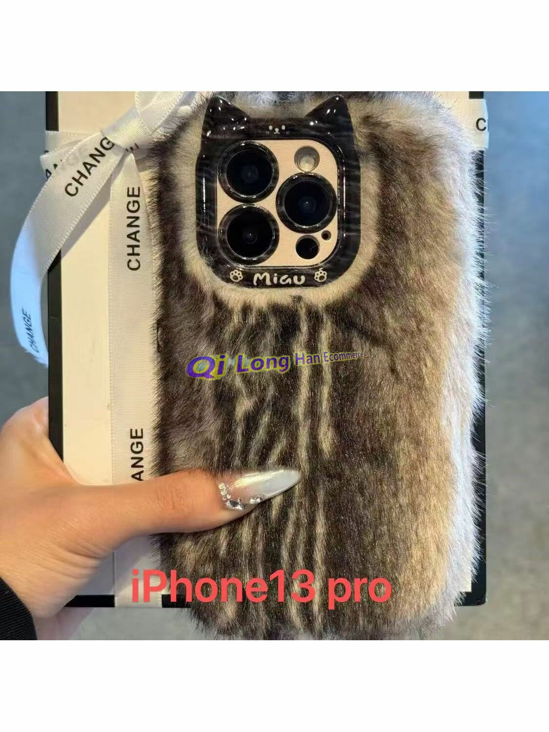 Плюшевый чехол для телефона Snow Ferret с яблоком новинка осени/зимы