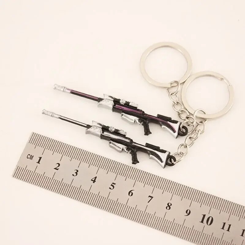 8 см доблестное оружие, снайперская винтовка, брелок для ключей из сплава металла, самурайский меч, игровая периферия, модель ножа, подарки, детская игрушка