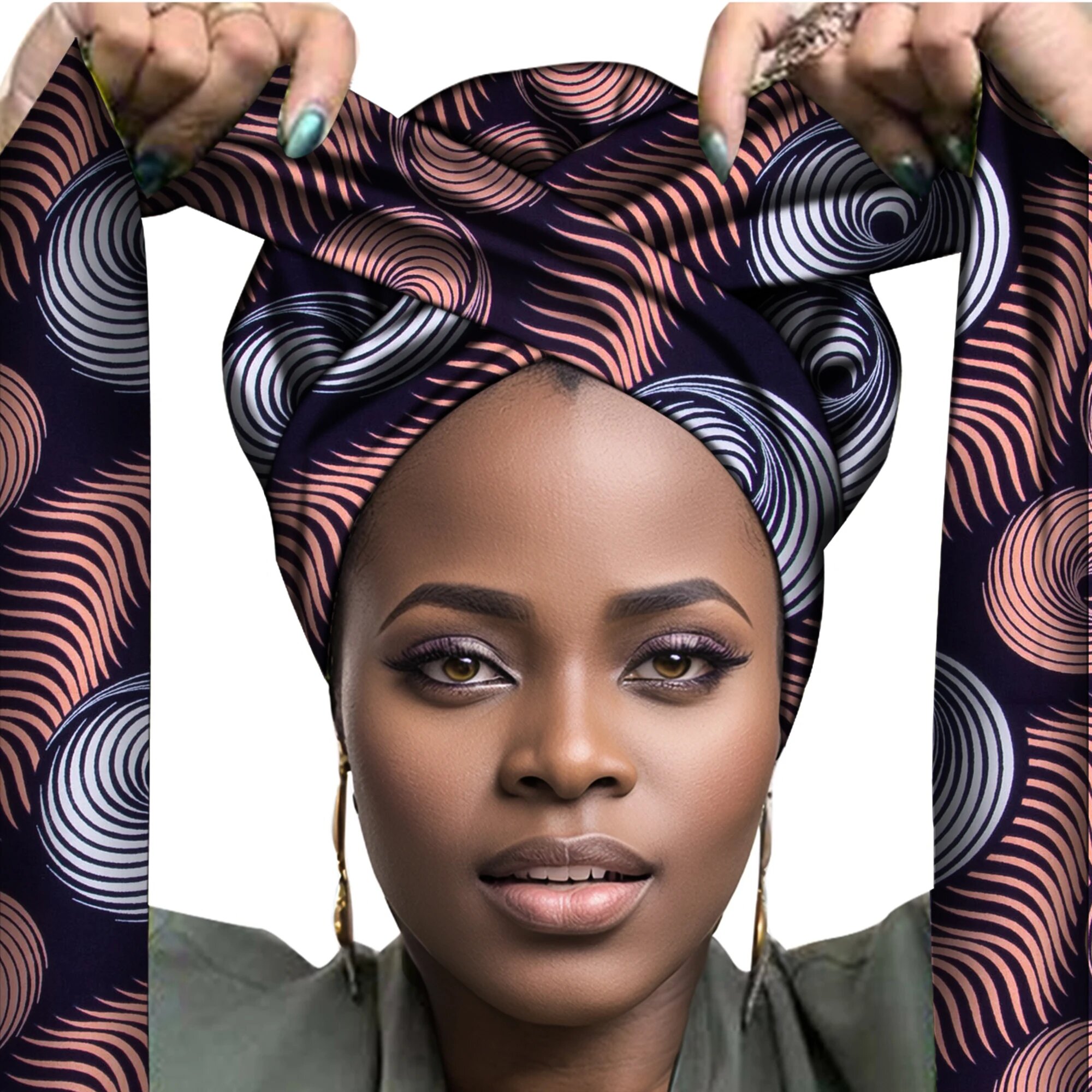 Женский африканский тюрбан из хлопка BintaRealWax 24fs1597