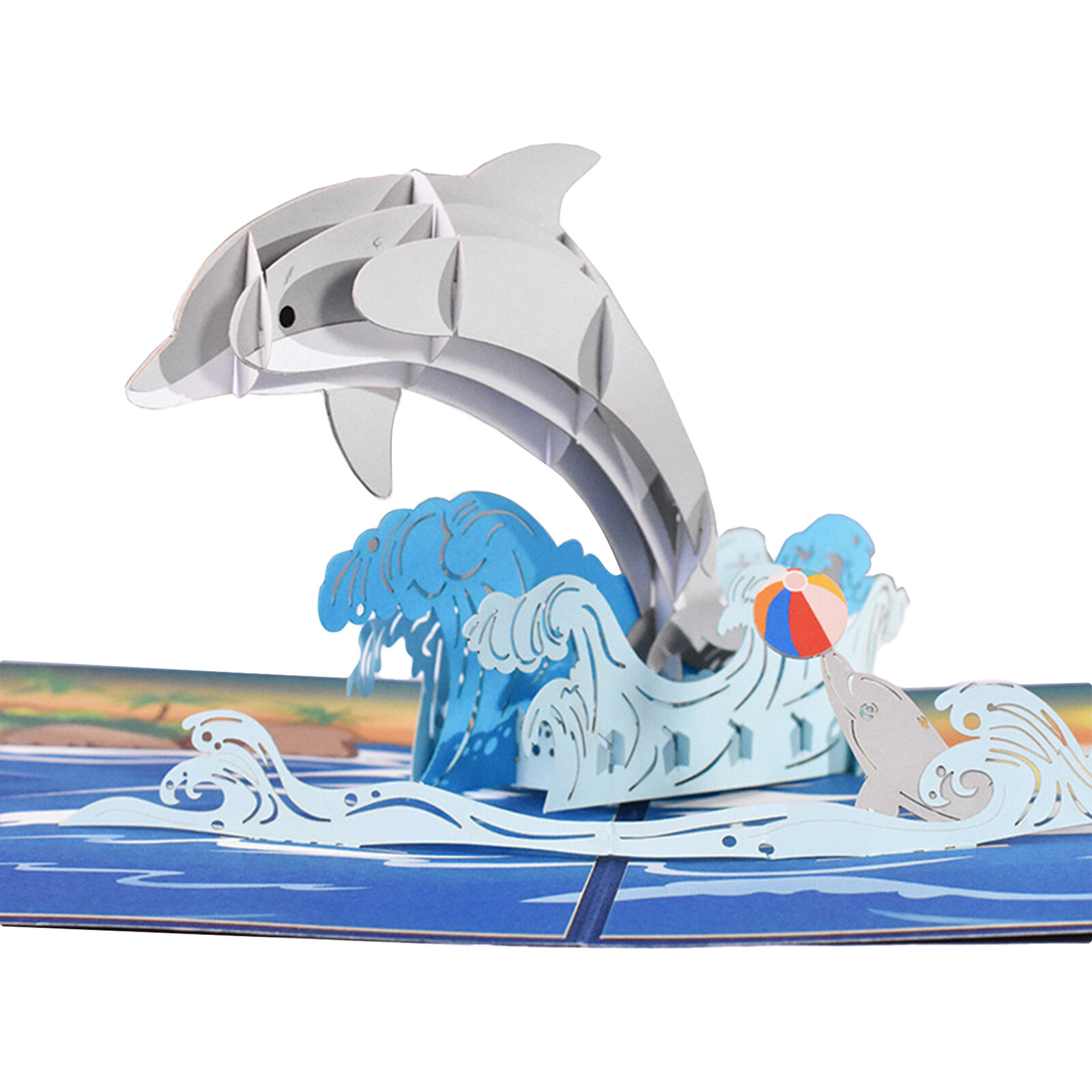 3D Pop Up Greeting Card Multicolor Paper Type 1(Dolphin) Type 2(Hummingbird) Type 3(Alpaca) Type 4(Cattle) Christmas Home Restaurant 15*20*1cm 50g 1шт с конвертом