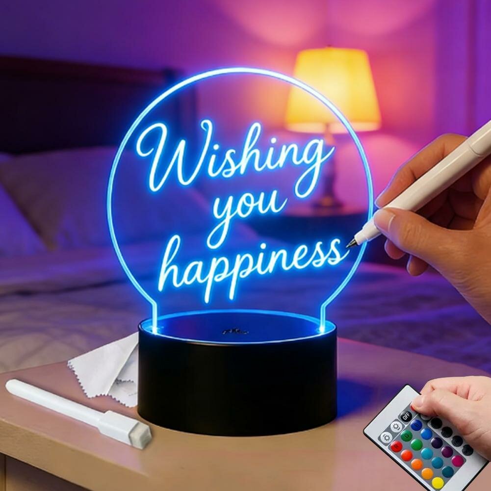 Ночник детский с маркером для рисования; Светильник детский 3д rgb; Ночник рисуй стирай