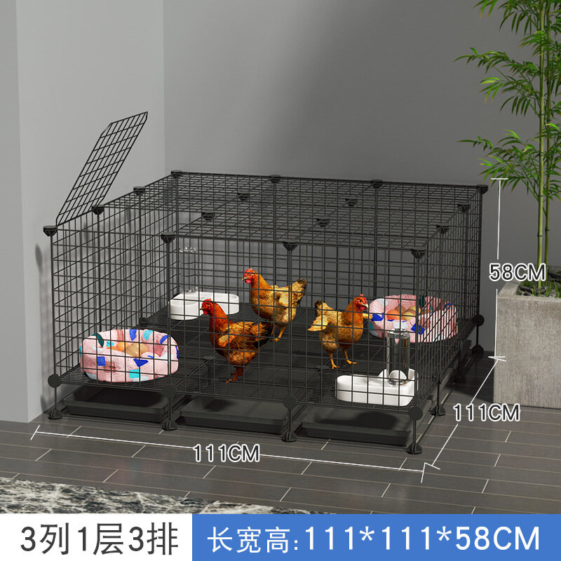 Маленькая клетка для кур и уток для домашнего использования, маленький домашний курятник, курятник с сеткой, собранная клетка для кур на балконе, большого размера