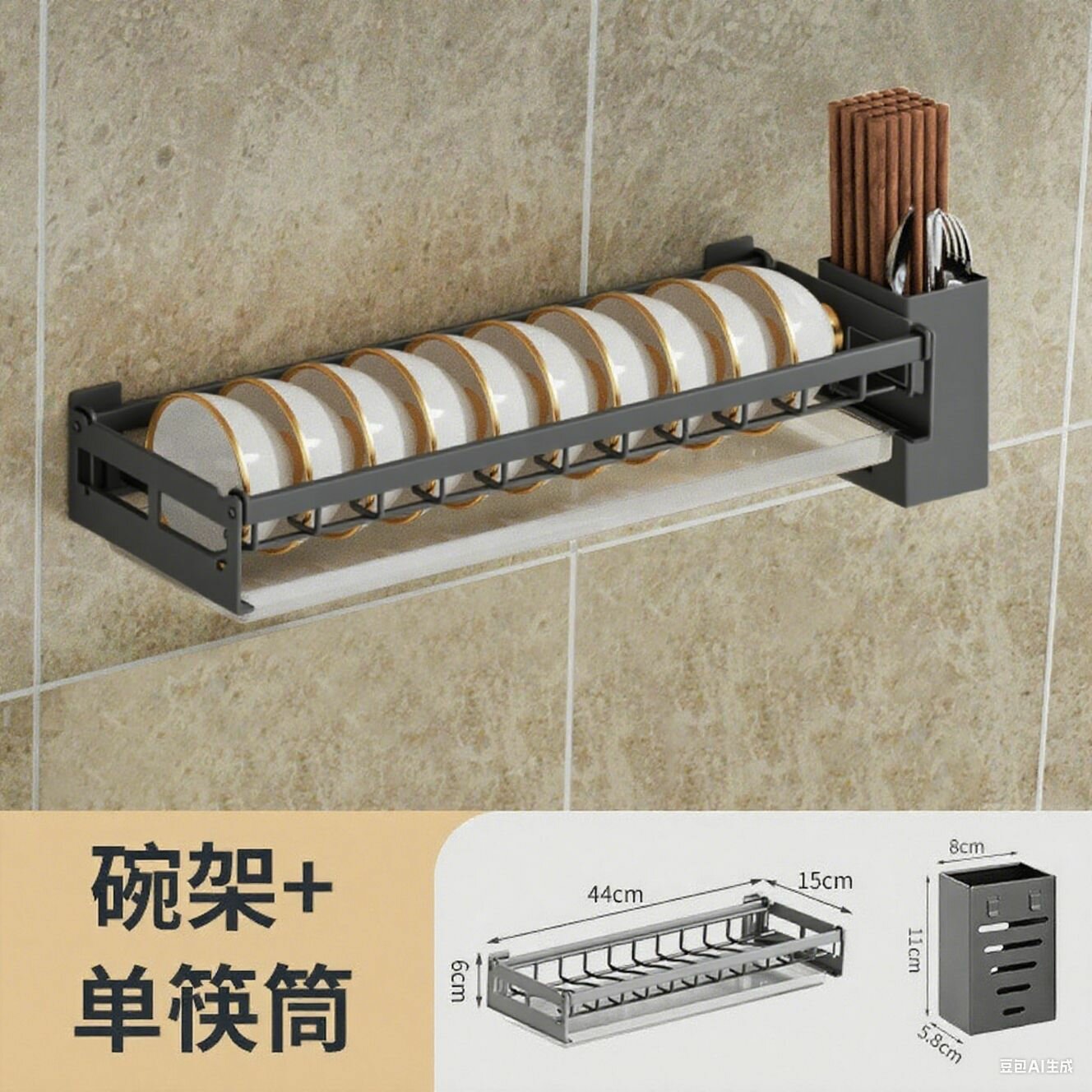 Кухонная полка для хранения посуды, различные бытовые предметы, настенная полка для сушки посуды без сверления
