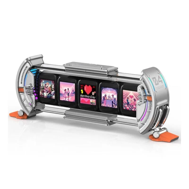 Киберпанк декор RGB LED Дисплей Divoom Times Gate с 5 шт. 128x128 IPS Экран, Пиксельная графика, Декор домашнего рабочего стола