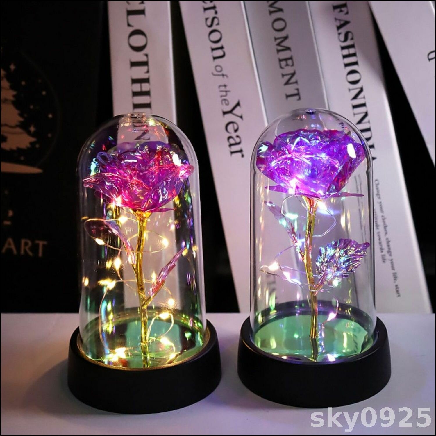 Набор Розы В Колбе С Подсветкой, Светильник Декоративный, ночник