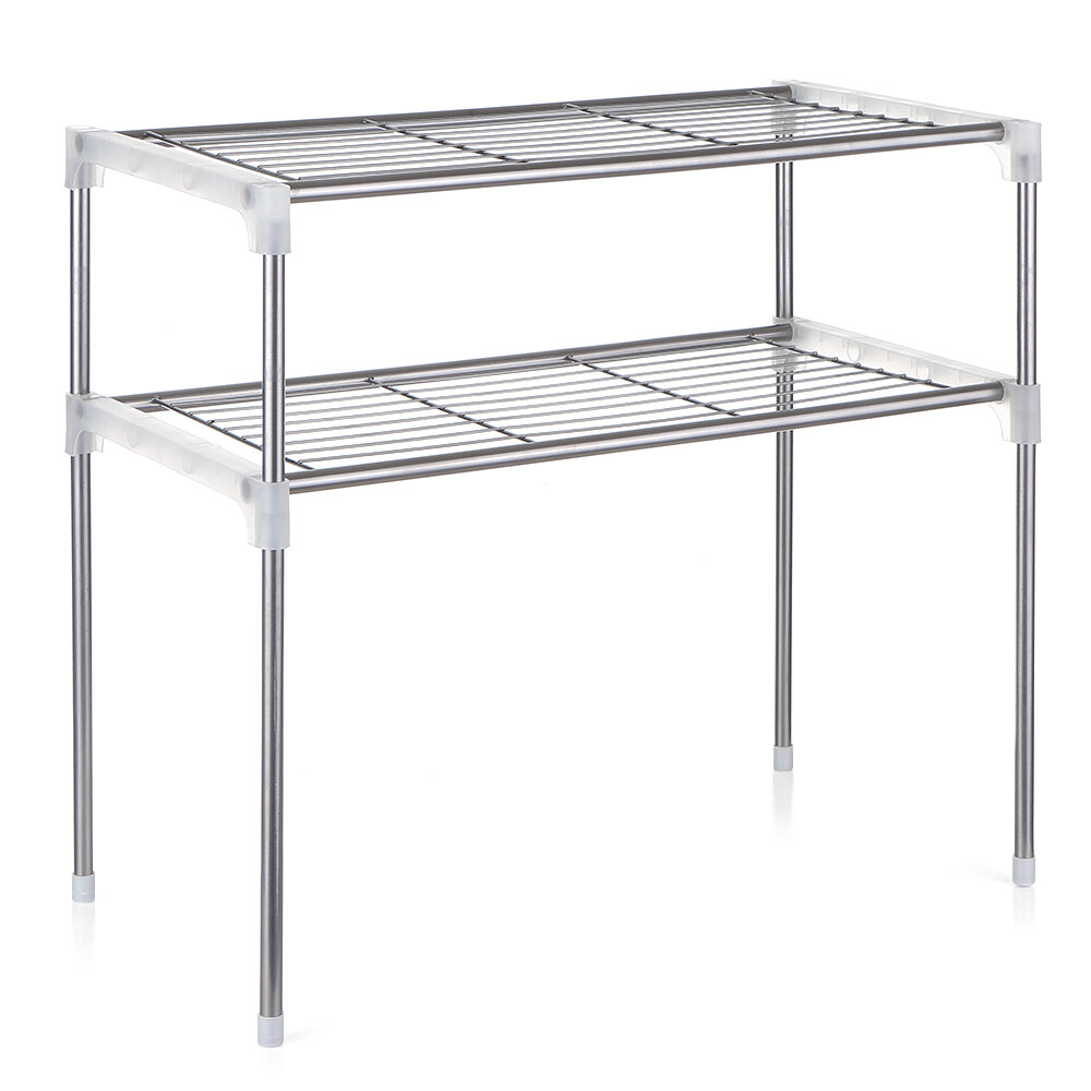 2-Tier 3-Tier Storage Shelf Rack Oven Shelving Unit Silver White Iron Tubes Plastic 22.4" * 11.8" * 18.9" 22.4" * 11.8" * 25.6" 760g 1120g 58 * 28 * 6cm 1040g 1400g