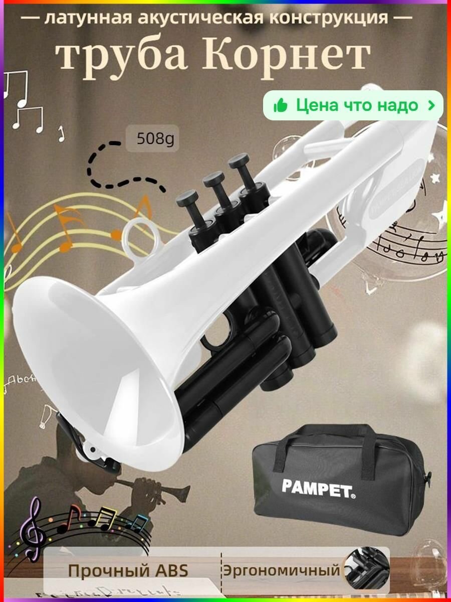 Корнет из ABS пластика, диаметр 11.65 мм, вес 508 г, Bb тональность
