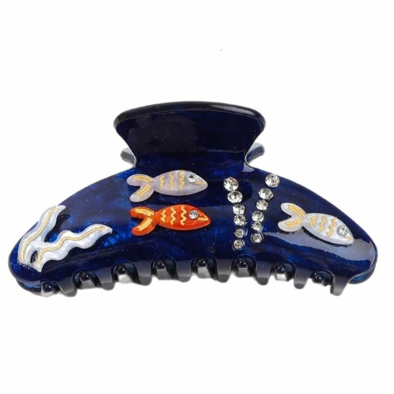 Акриловая заколка-клешня с морским узором и стильным дизайном акулы, аксессуар для повседневного стиля, Стиль 1