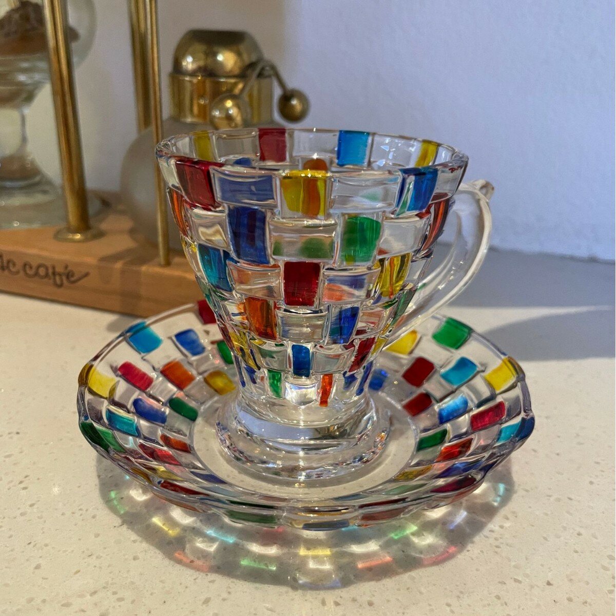 Цветной стеклянный стакан, нерегулярный цветной блок, стакан для воды, стакан для холодных напитков, стакан для сока, летний домашний радужный стакан для питья