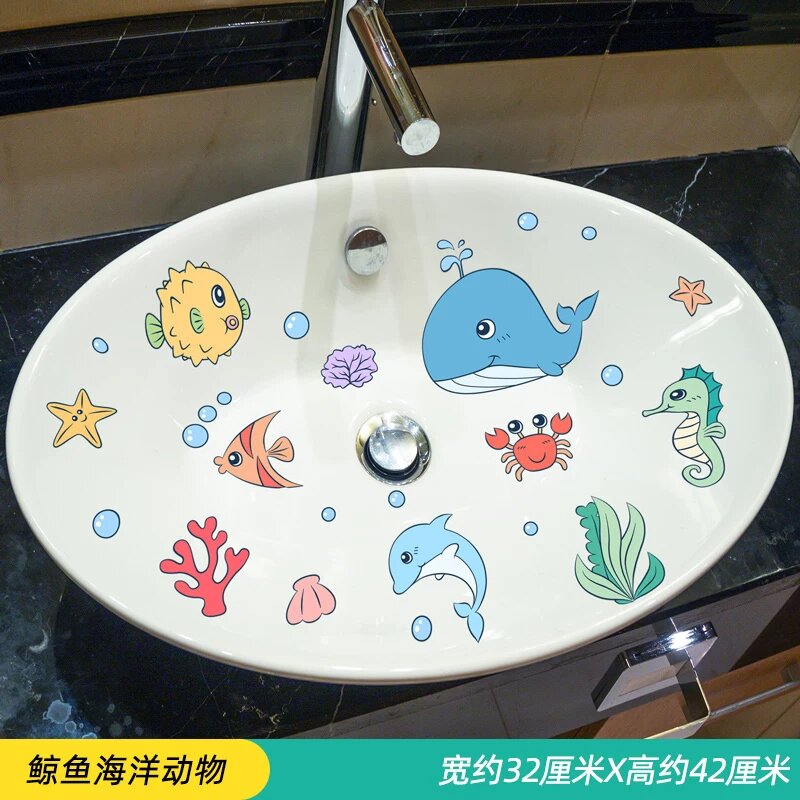 Водонепроницаемые самоклеящиеся декоративные наклейки на плитку для ванной комнаты с изображением морских рыб для