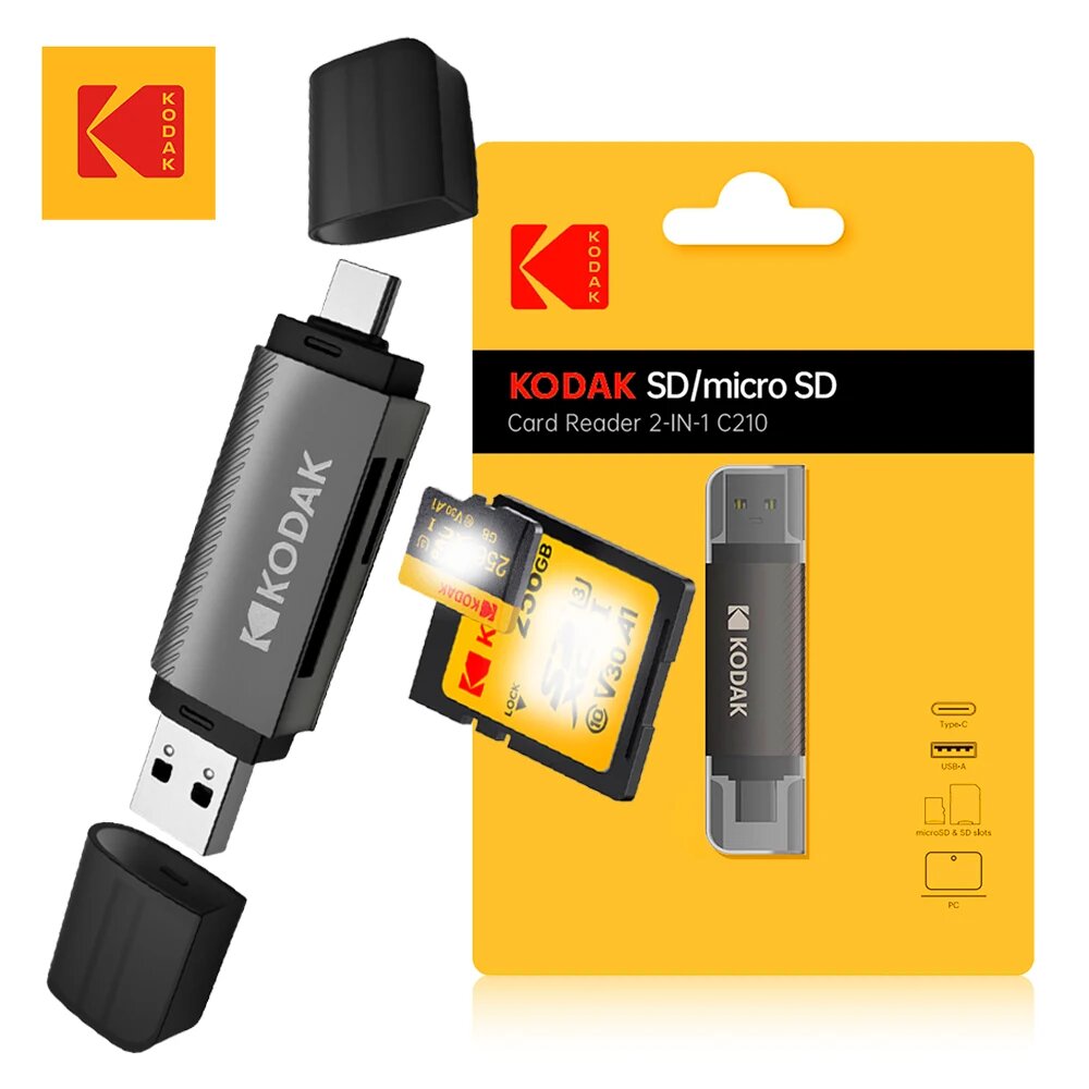 Kodak 4 в 1 кардридер USB3.0 и Type C 4 in 1 Card Adapter