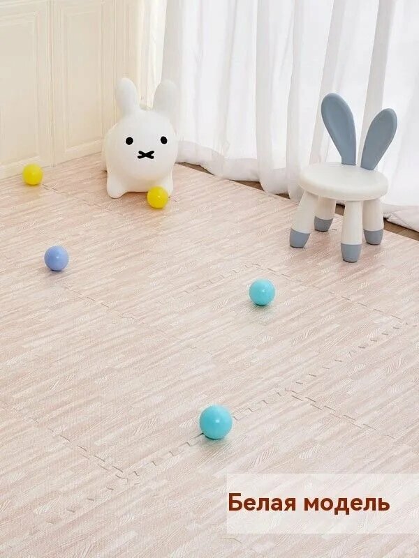 Мат спортивный, 60x60x1 см, нескользящее, EVA,8 таблеток