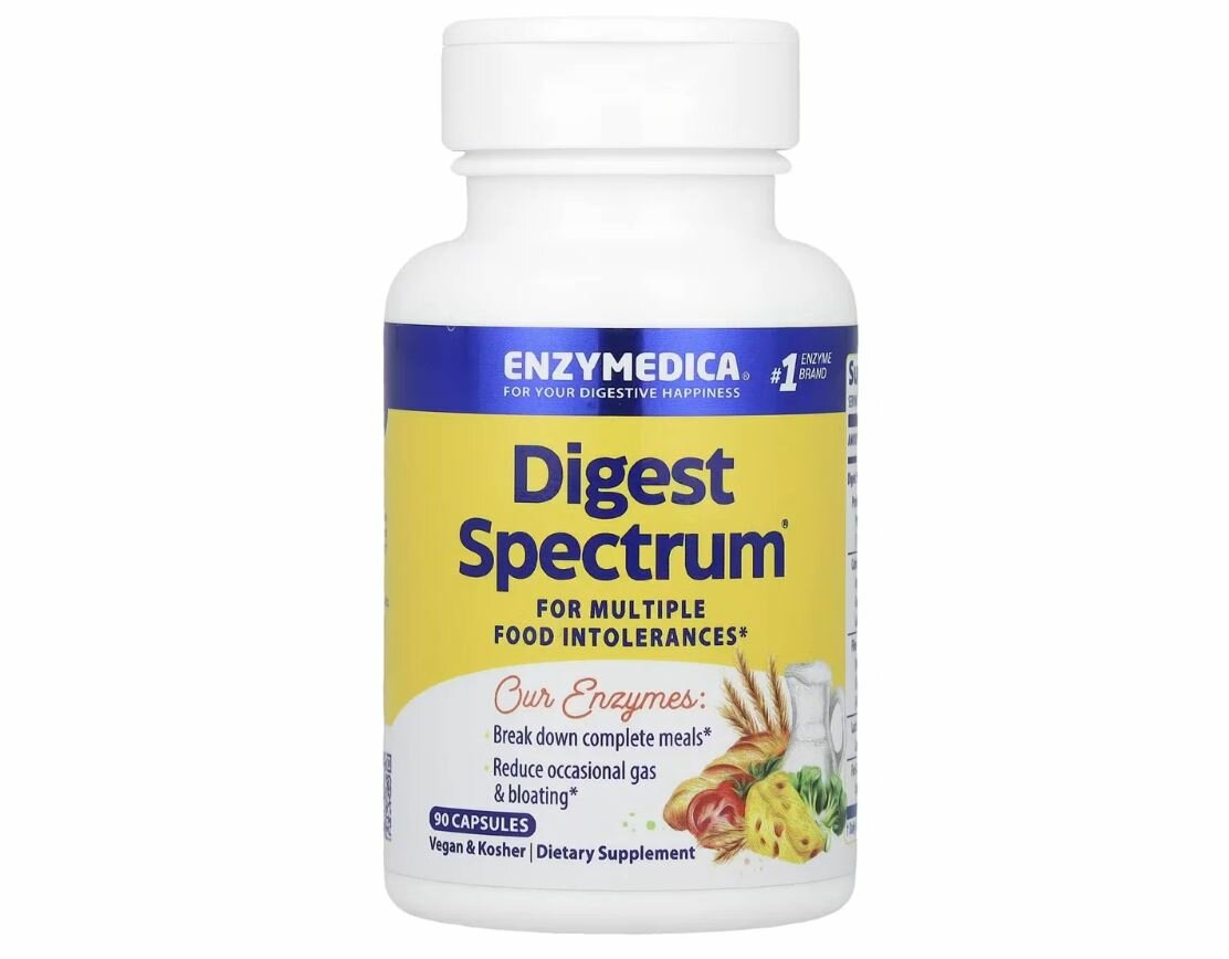 Enzymedica, Digest Spectrum, Ферменты для пищеварения, 90 капсул