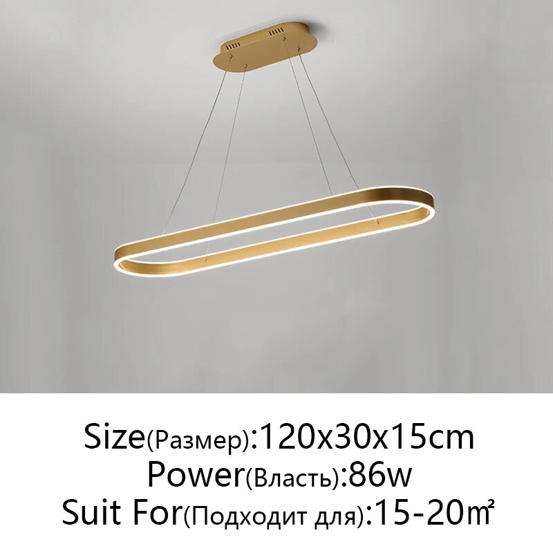 Подвесная люстра KAGU, Gold 120cm, теплый белый свет