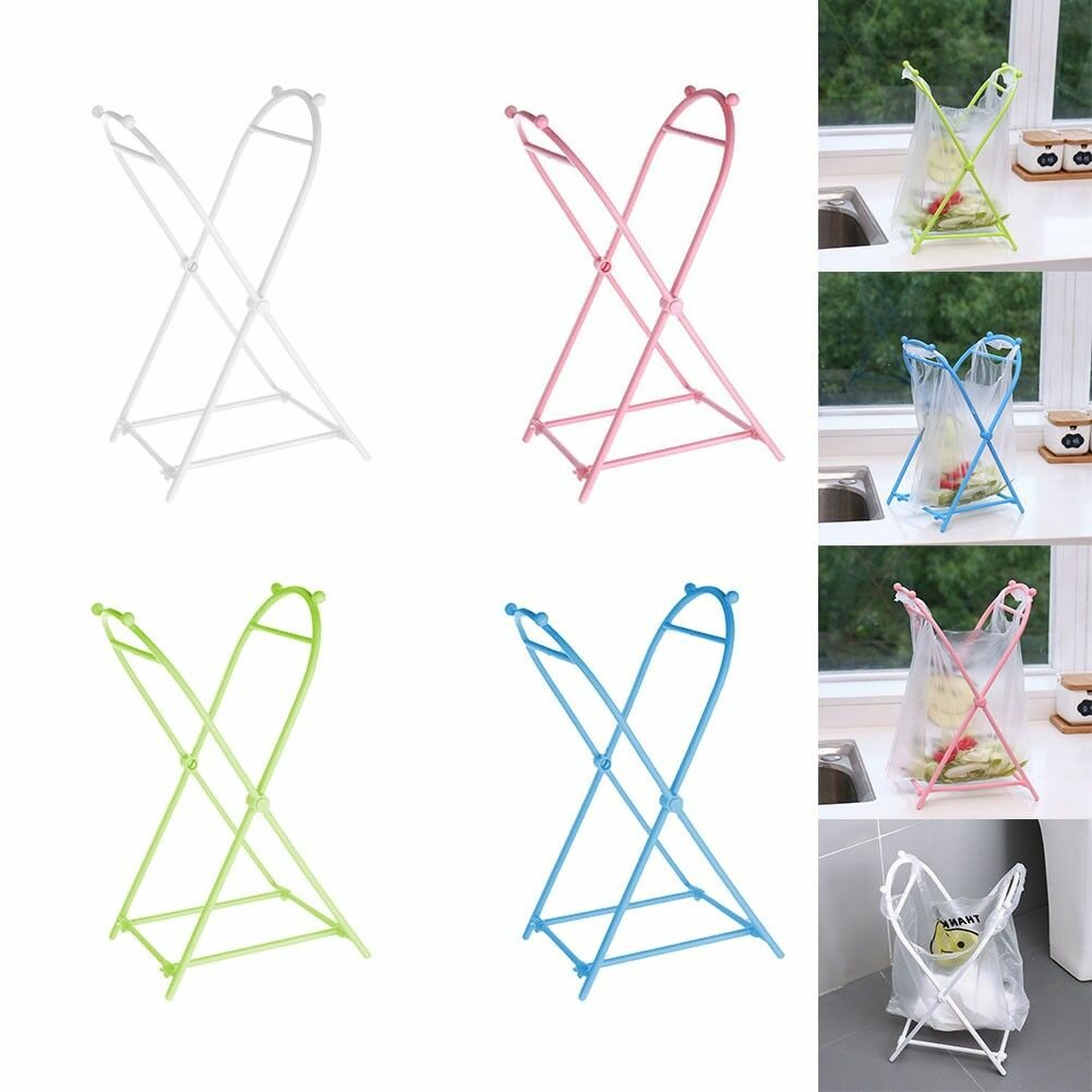 Складной держатель для мусорных мешков. Портативная стойка для мусорных мешков. Пластиковая рамка для сортировки отходов.