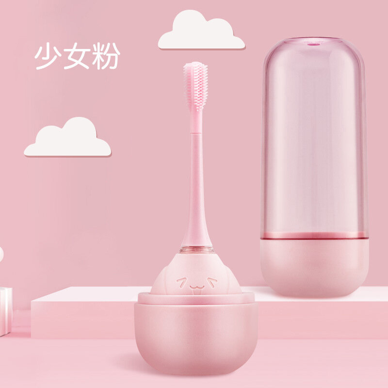 Электрическая зубная щетка для детей 2-6 лет, мягкие щетинки DuPont, маленькая головка щетки, умное напоминание, детская мультяшная перезаряжаемая силиконовая щетка