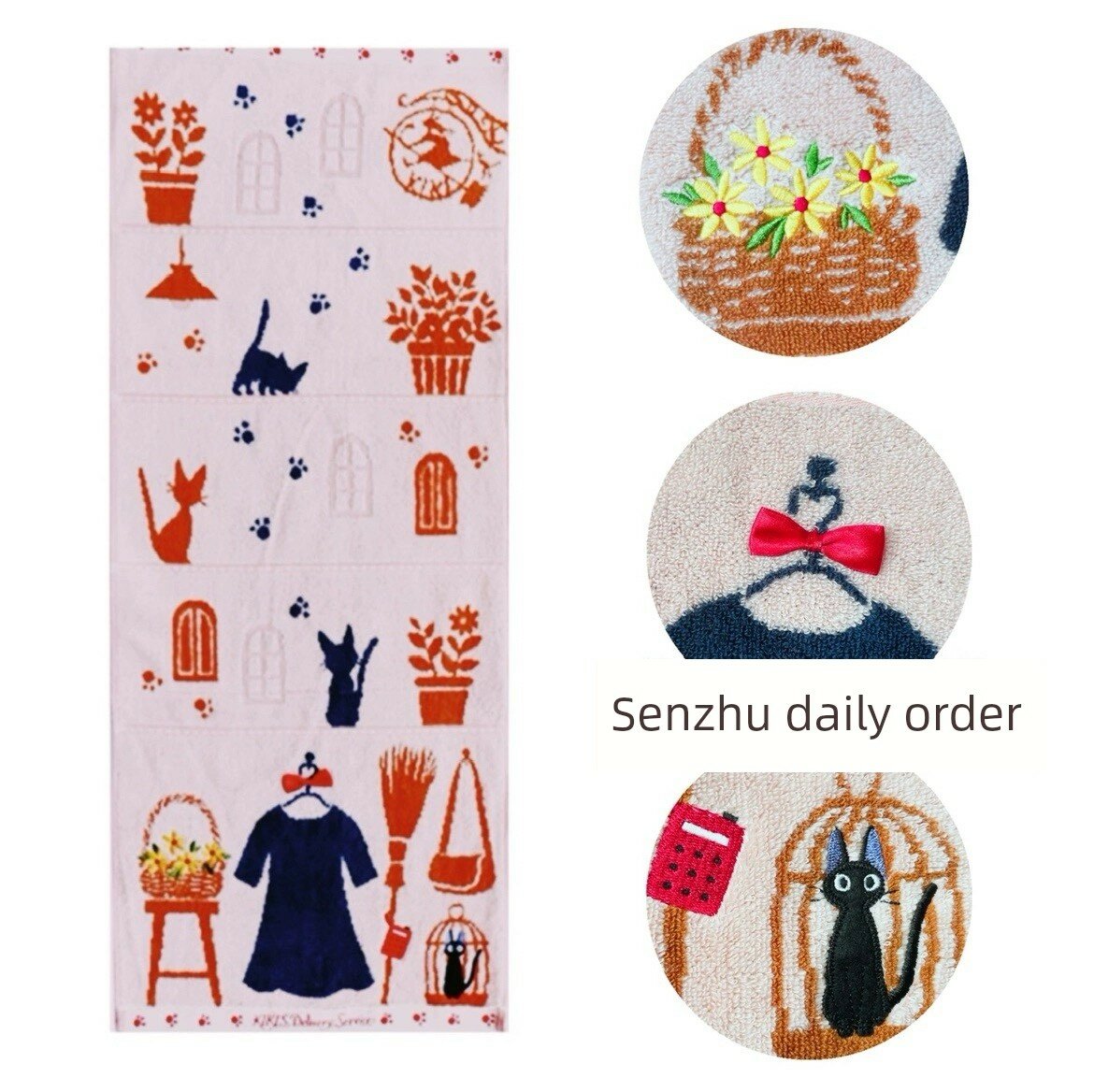 Японское оригинальное хлопковое полотенце с вышивкой Doudou Dragon Totoro Jim Moomin Хаяо Миядзаки аниме полотенце с