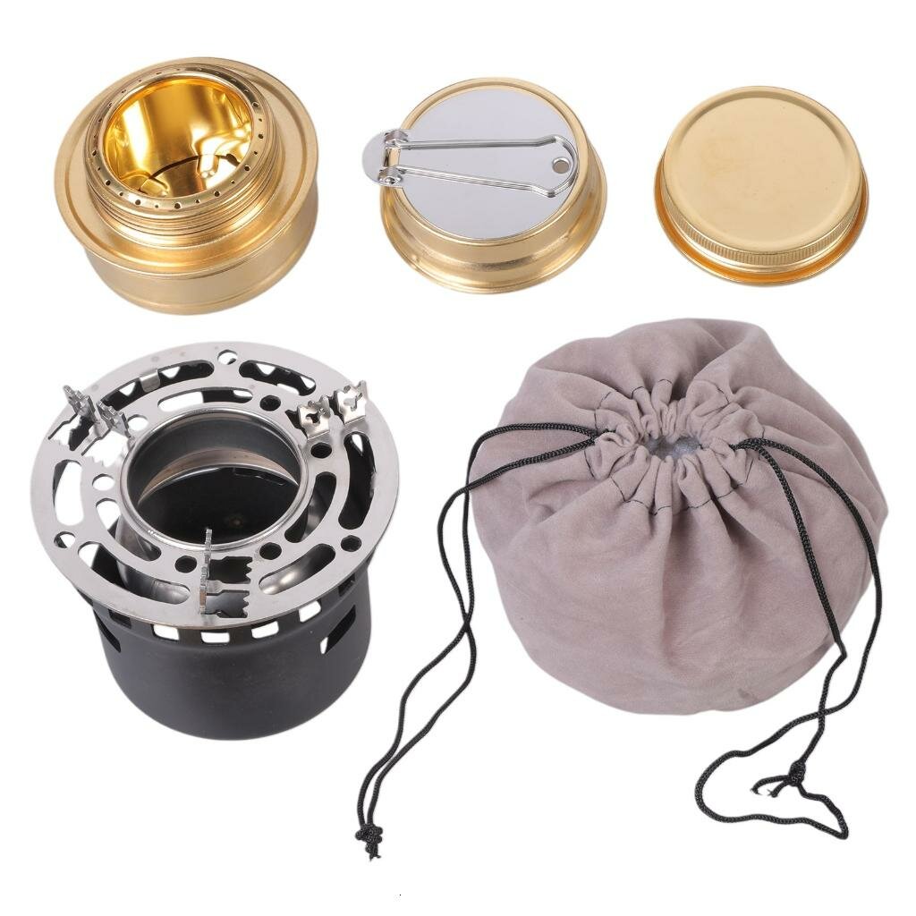 Портативная ветрозащитная спиртовая горелка для кемпинга, Черный