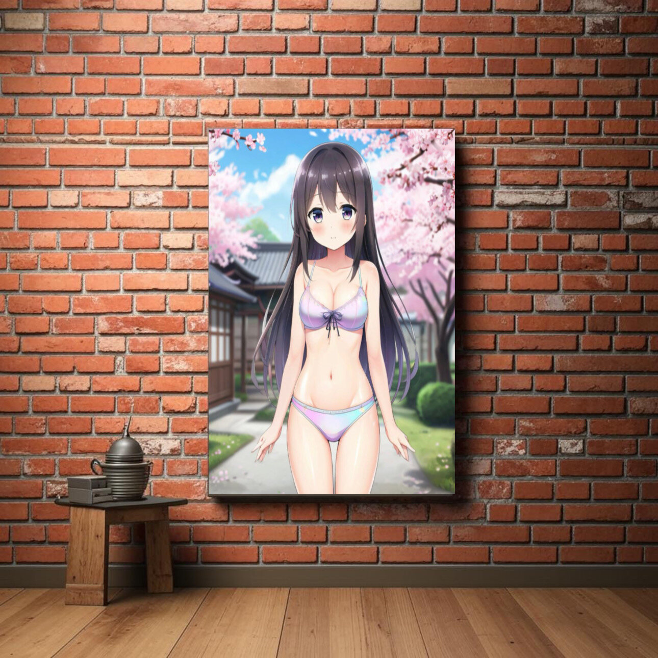 Картина на холсте интерьерная Девушка сексуальная Аниме арт 18+, 30*40 см