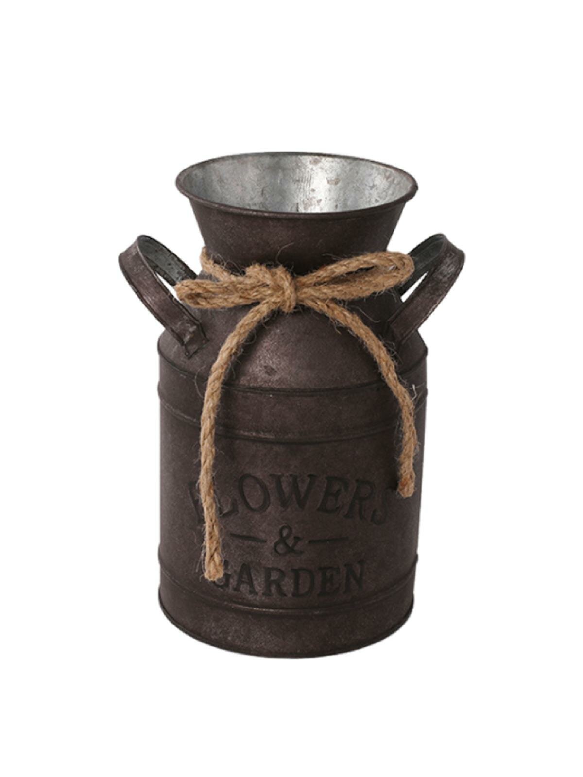 Металлическая банка для молока в деревенском стиле, деревенские примитивы, украшение домашнего сада