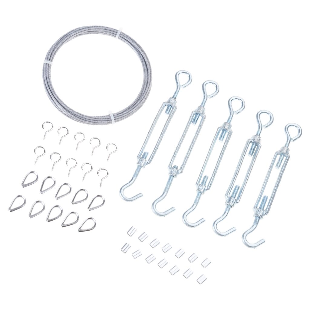 5-метровый набор аксессуаров для стальных тросов с пластиковым покрытием