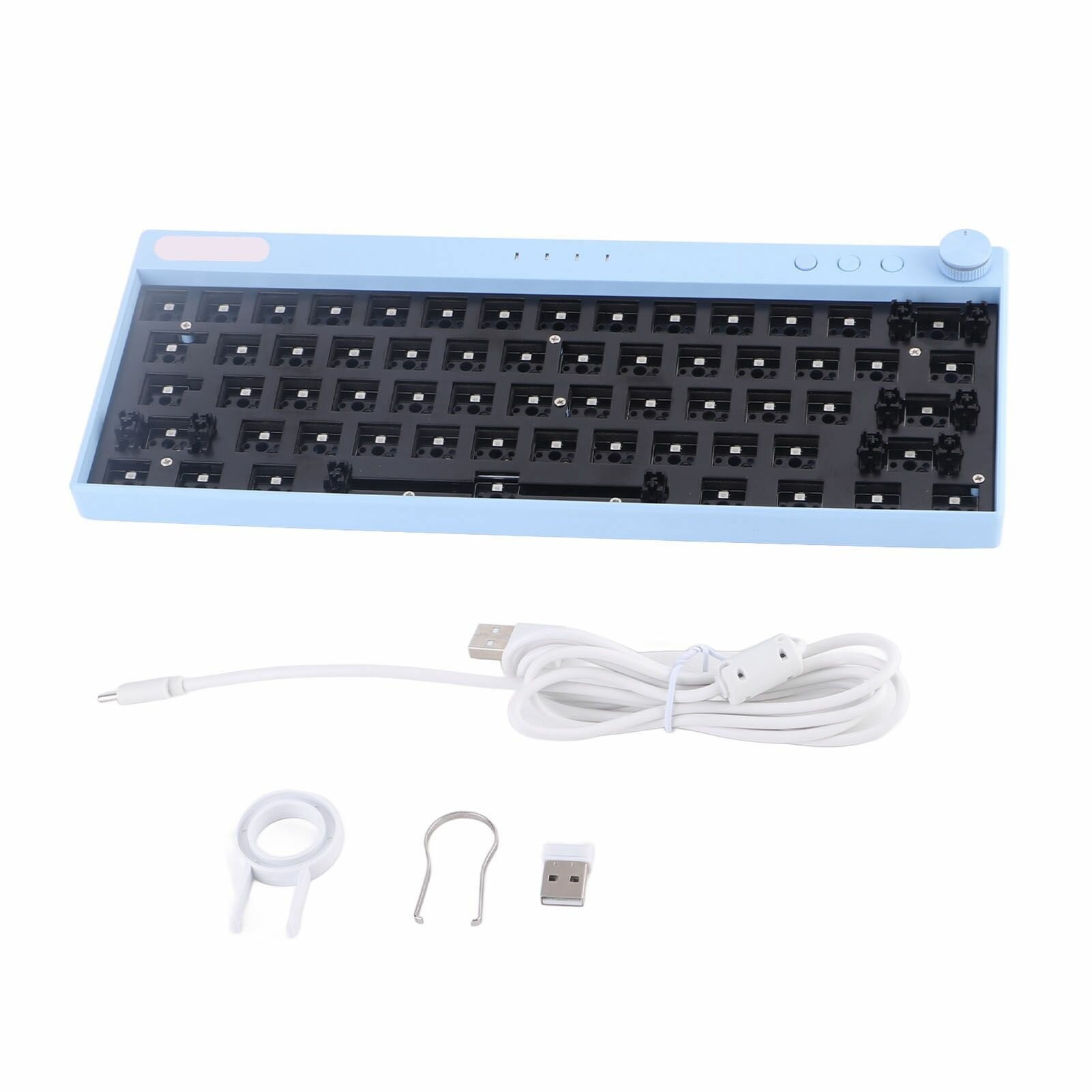 61-кл. мех. клавиатура DIY Kit (RGB, hotswap) синяя