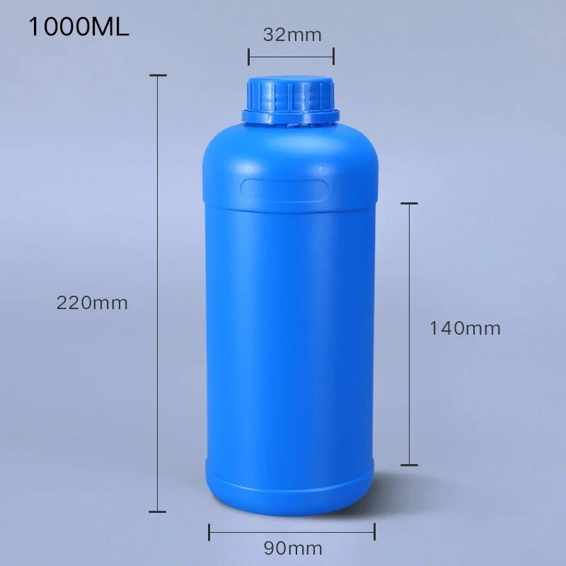 Пластиковые бутылки HDPE 100-1000 мл Синий, 1000ml blue