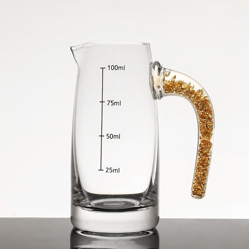 Хрустальные стопки, набор стопок из хрусталя 100мл, 1шт. золотой