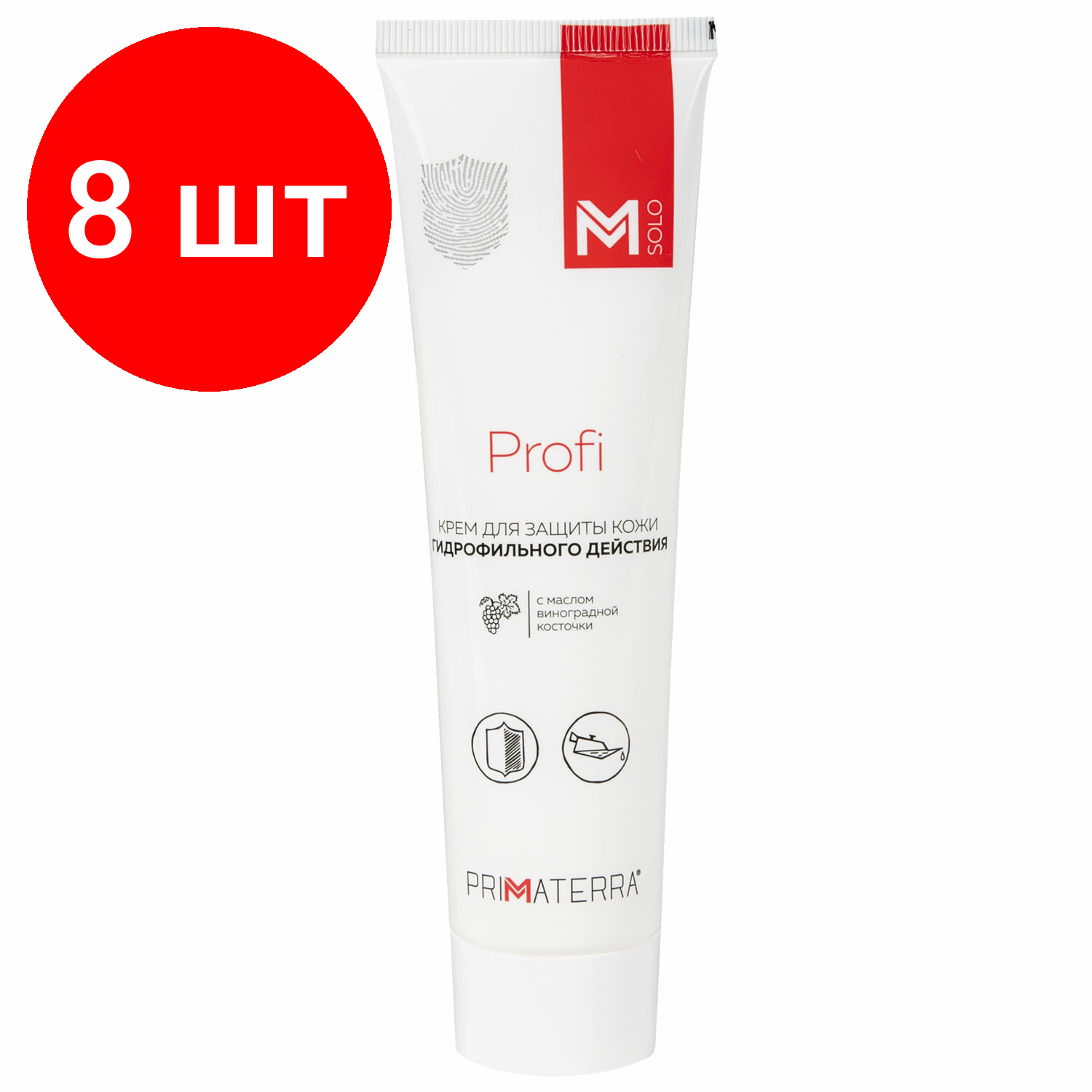 Комплект 8 шт, Крем защитный 100 мл M SOLO PROFI гидрофильный для кожи, от масел, красок, смазок, извести, цемента, 8714