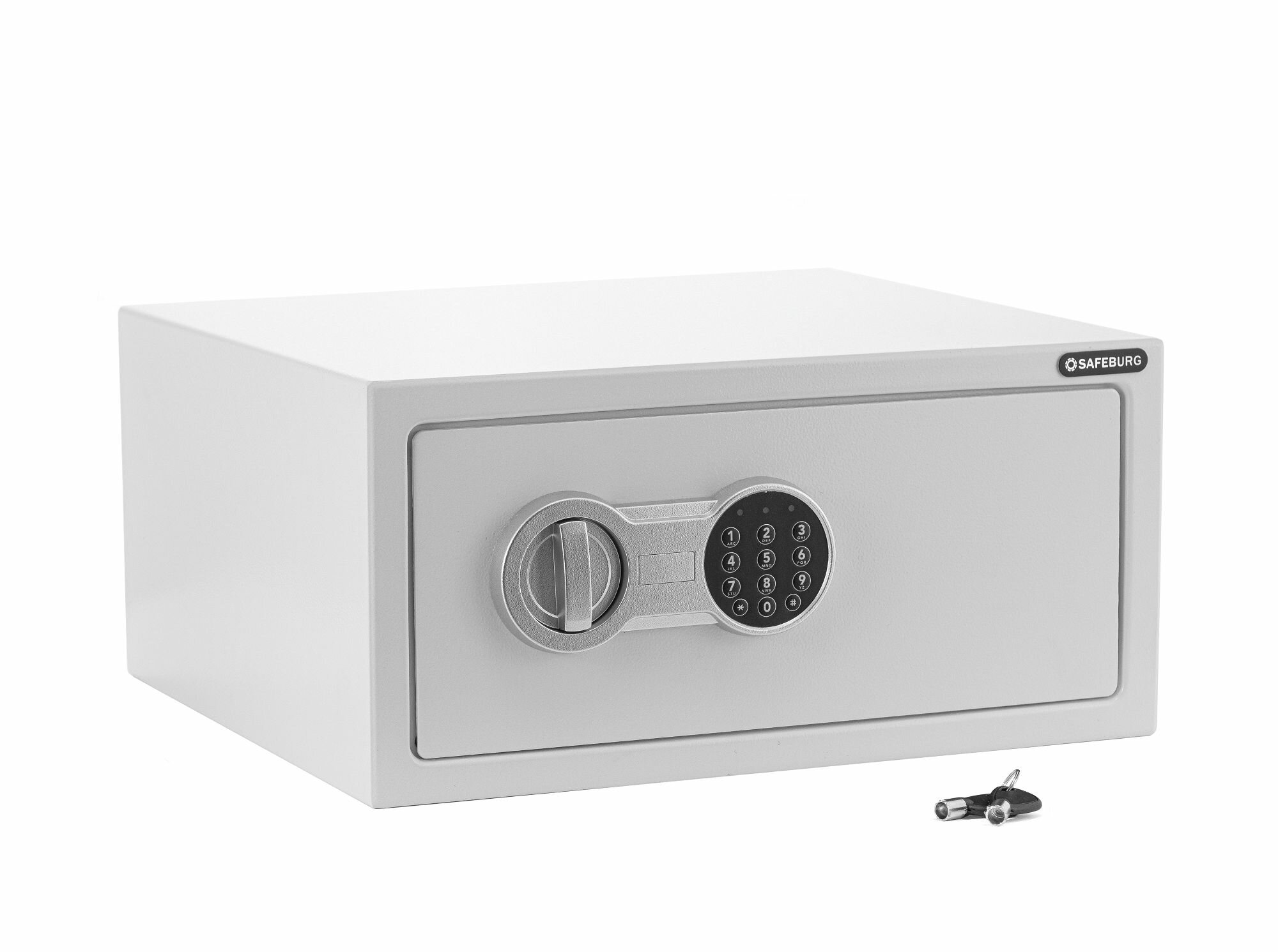 Сейф для денег и документов мебельный SAFEBURG SB-200W WHITE для денег с электронным кодовым замком : 20х42х37 см/ сейф металлический для пистолета/ подарок мужчине на день рождения