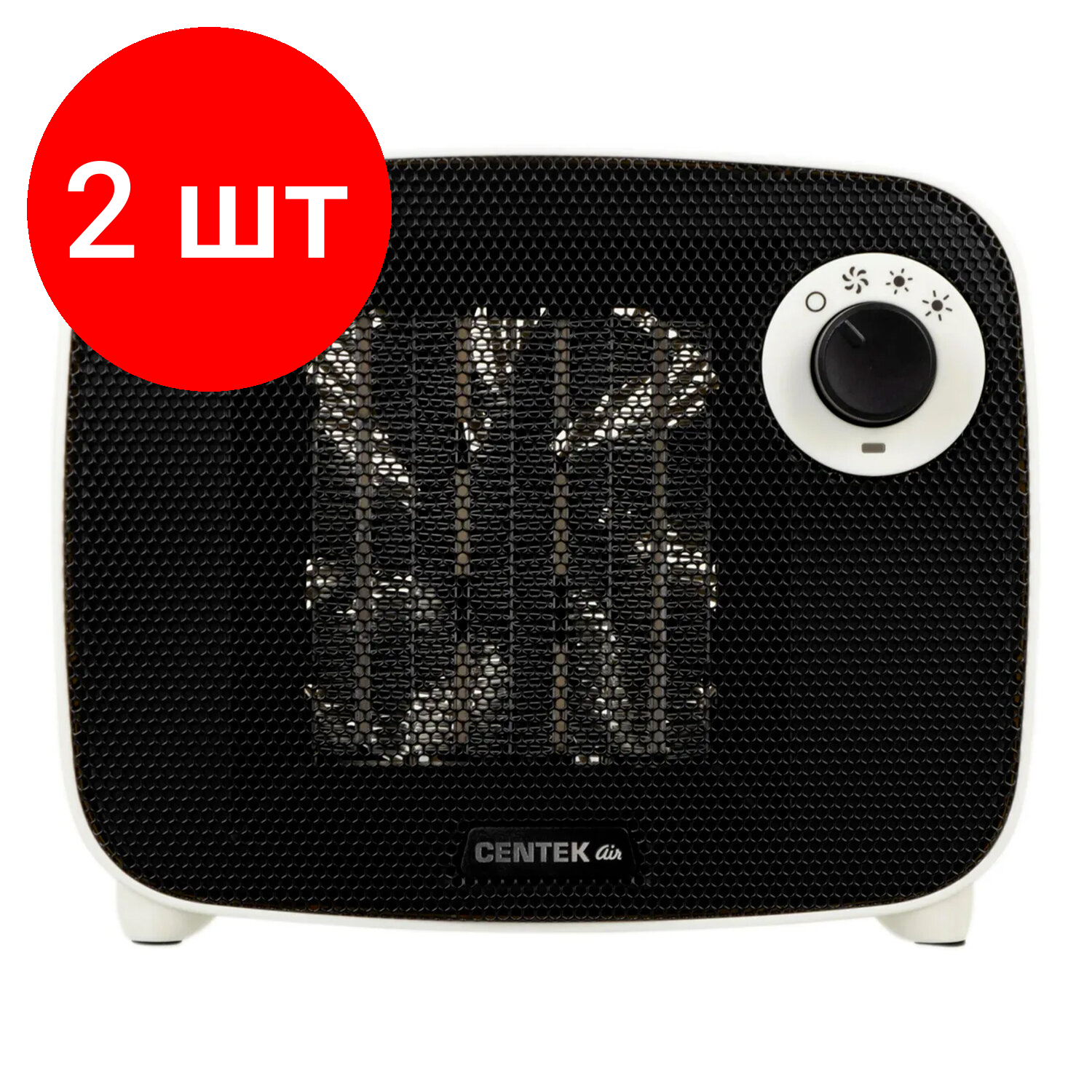 Комплект 2 шт, Тепловентилятор CENTEK CT-6023, 1500 Вт, 3 режима работы, белый