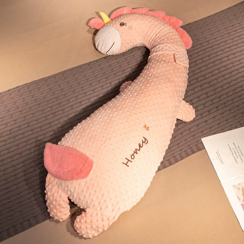 Плюшевая игрушка-подушка класса А из вельвета «Белый гусь» для девочек, длинная подушка-капибара для сна Единорог