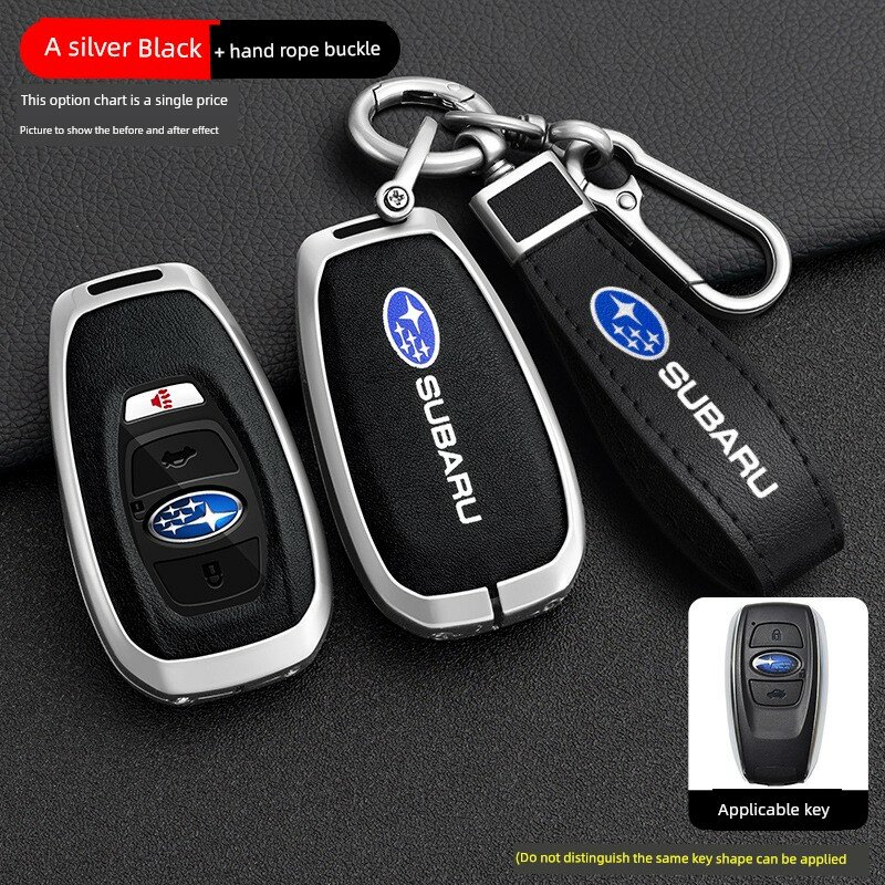 Чехол для ключей Subaru (XV, Forester, Outback, Legacy, BRZ) из высококачественной кожи с металлической застежкой