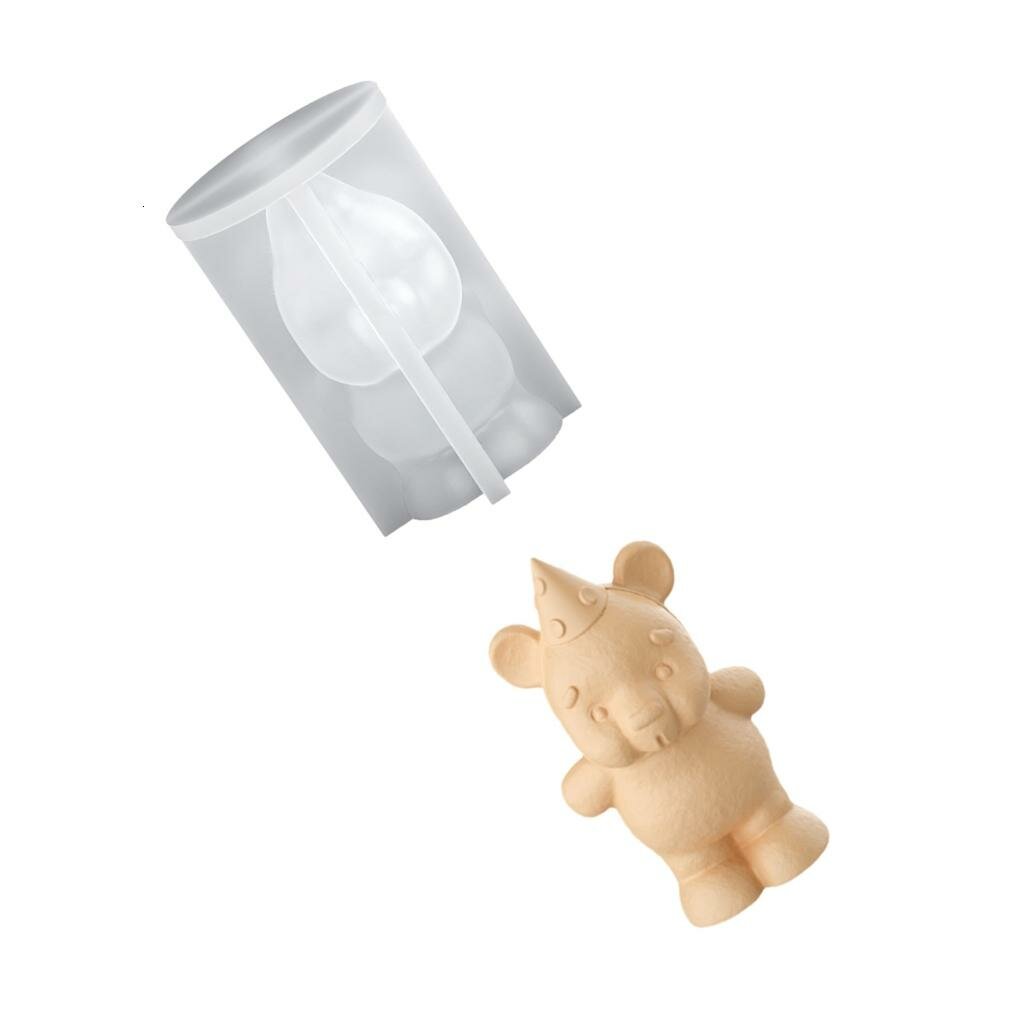 Силиконовая форма в виде медведя, Мишка в шляпе на день рождения мо