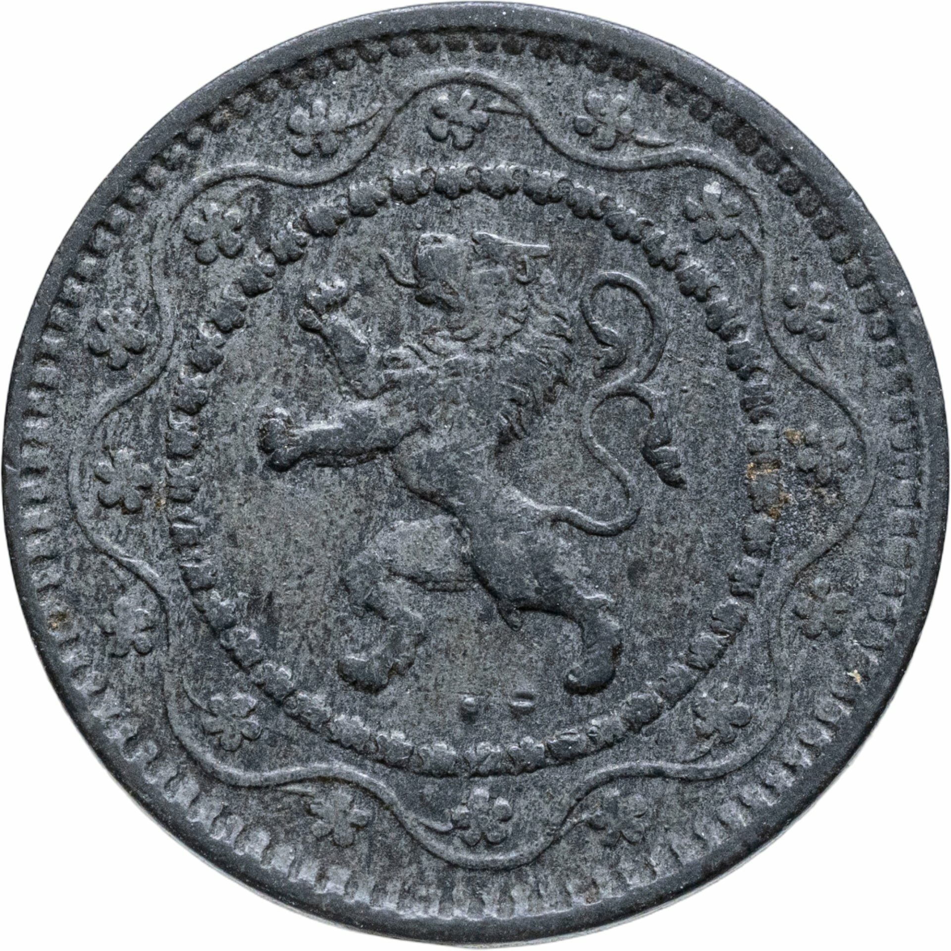 Бельгия 10 сантимов centimes 1917, Цинк, в сохранности XF