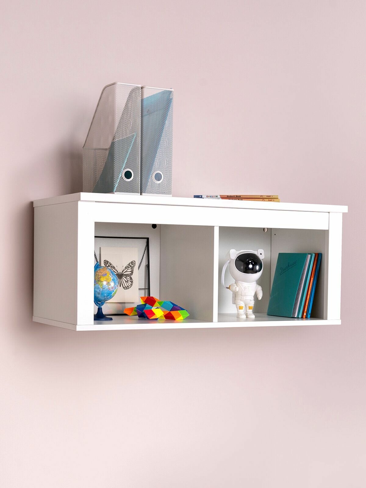 Полка навесная Сага, 2 секции, белая, ГУД лакк