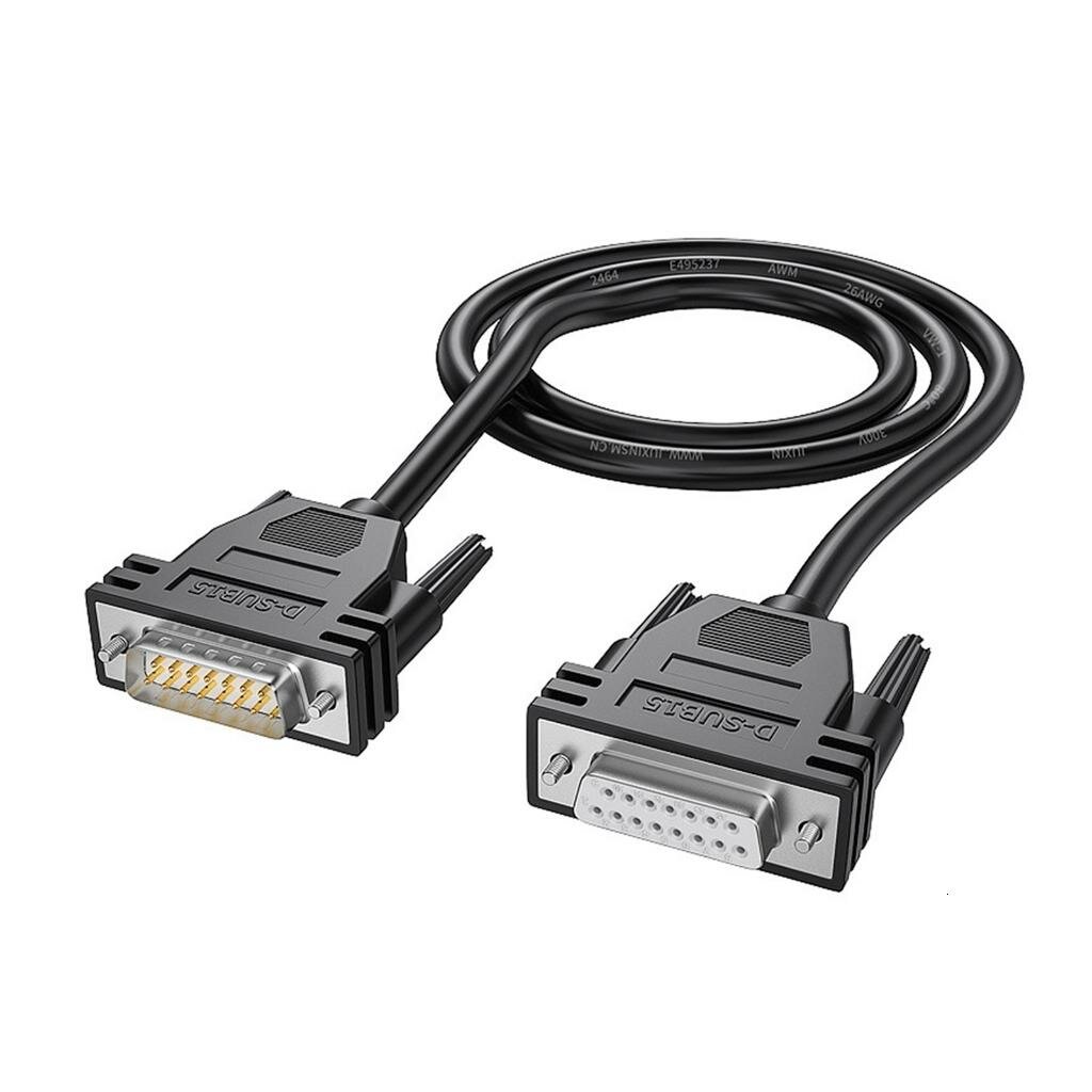 Удлинительный кабель DB15 с двойным экранированием Разъемы DB15 "Розетка-розетка" Проволочная оплетка из алюминиевой фольги для повышения долговечности